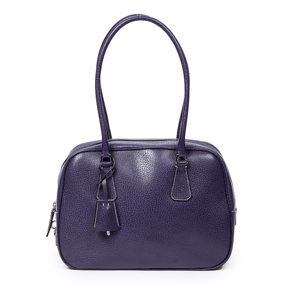 Prada | Bags | Prada Bauletto Bag In Purple Grained Leather | Poshmark
